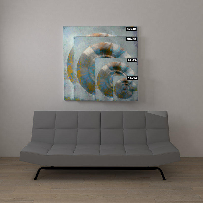 Highland Dunes 'Sea Shell Study 2 Blue Colorful Nautical Contemporary Modern' Graphic Art Print ...